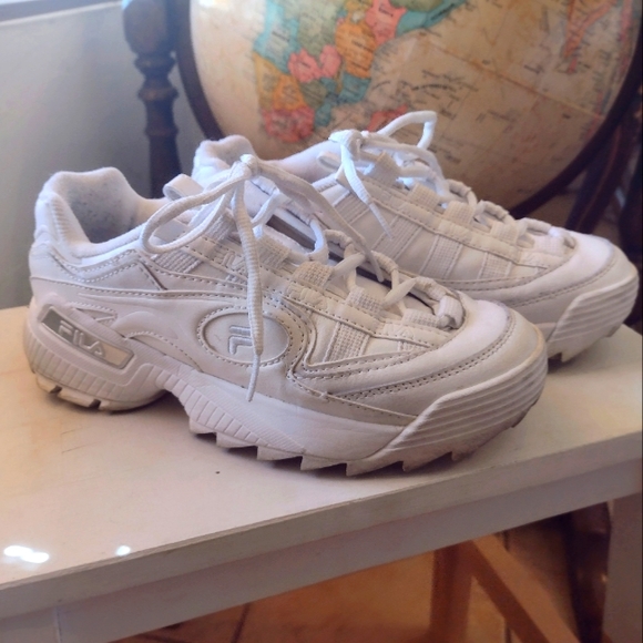 Fila | Shoes | Fila All White Chunky Sneakers | Poshmark